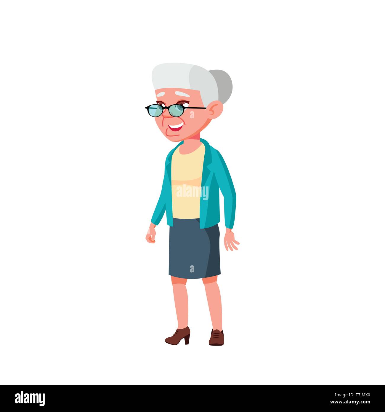 Caucasian Old Woman Vector. Elderly People. Senior Person. Isolated ...