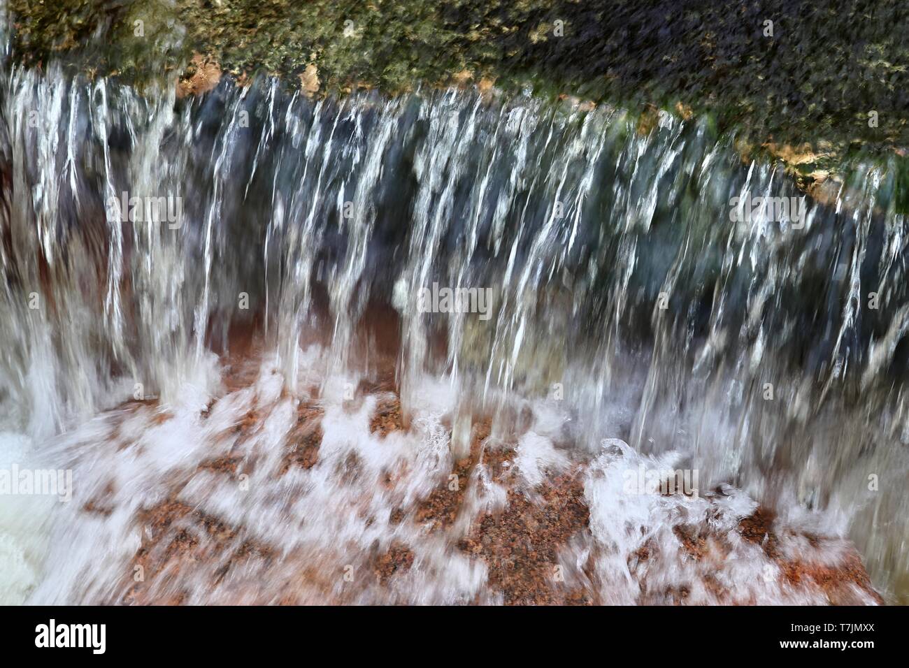 Close up surface of floating water with ripples and waves and some ...