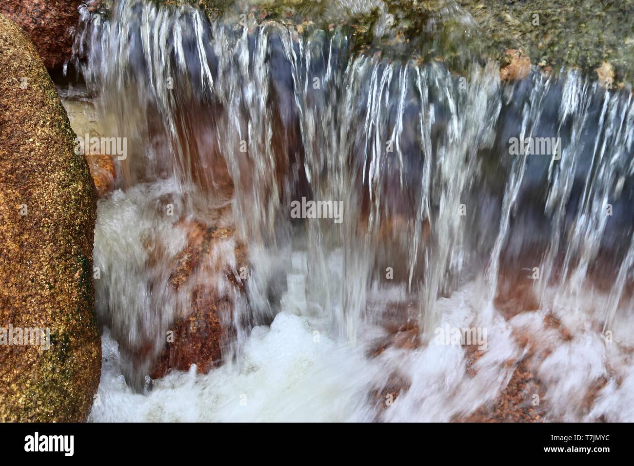 Close up surface of floating water with ripples and waves and some ...