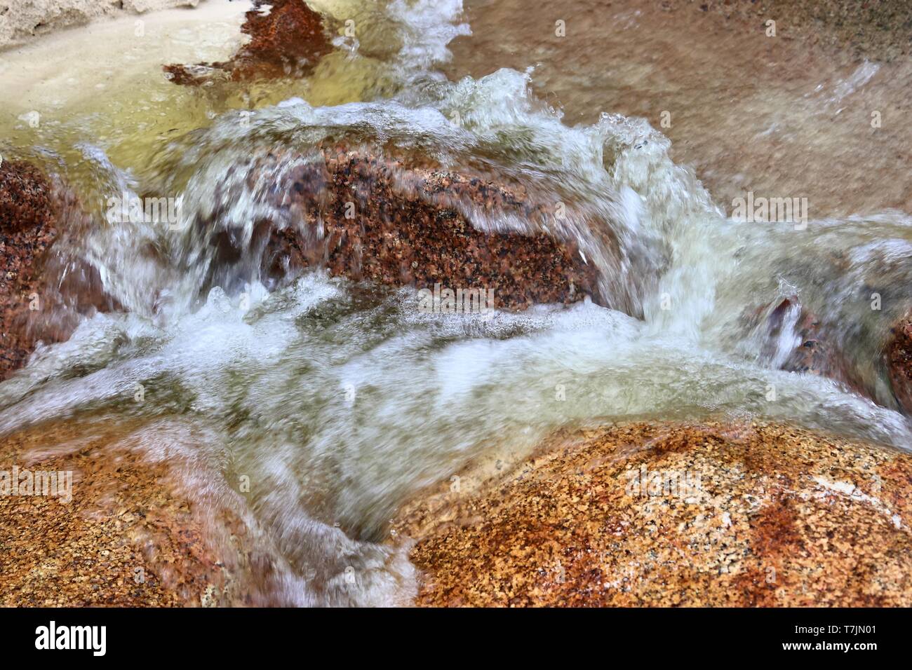 Close up surface of floating water with ripples and waves and some ...