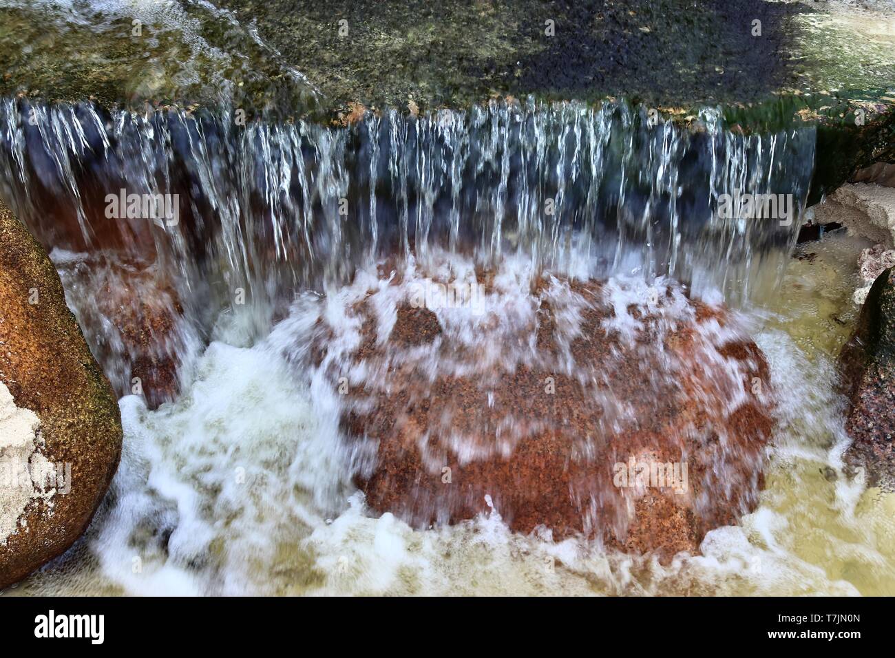 Close up surface of floating water with ripples and waves and some ...