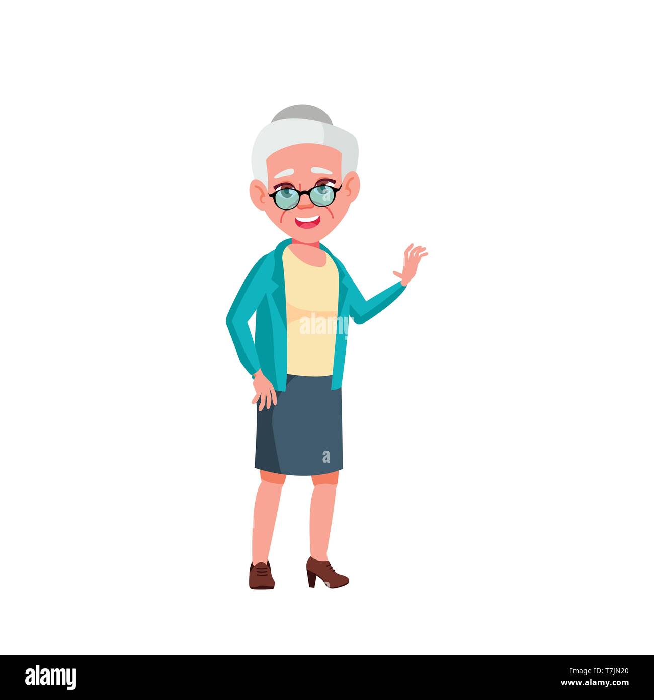 Caucasian Old Woman Vector. Elderly People. Senior Person. Isolated ...