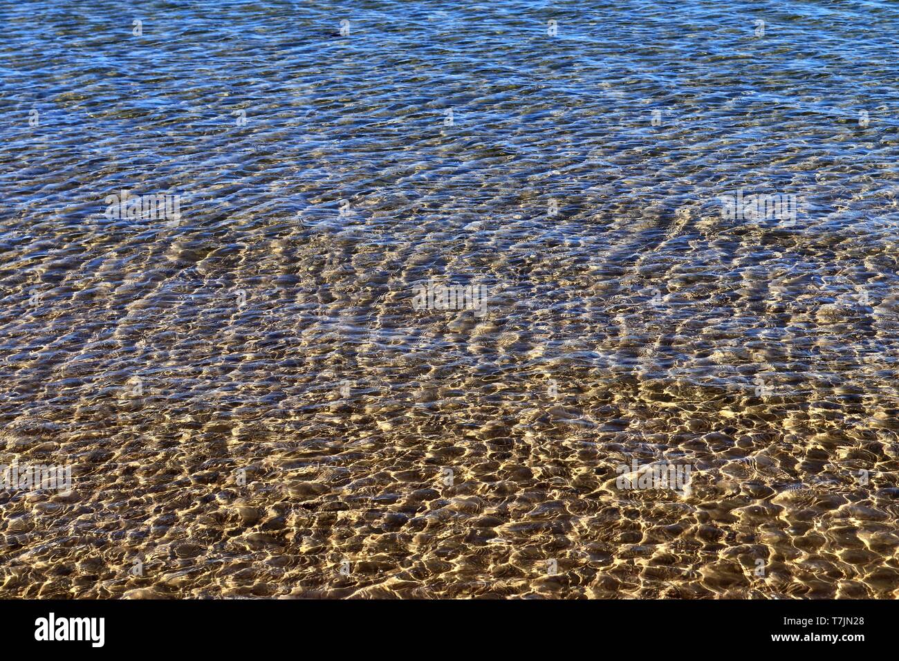 Close up surface of floating water with ripples and waves and some ...