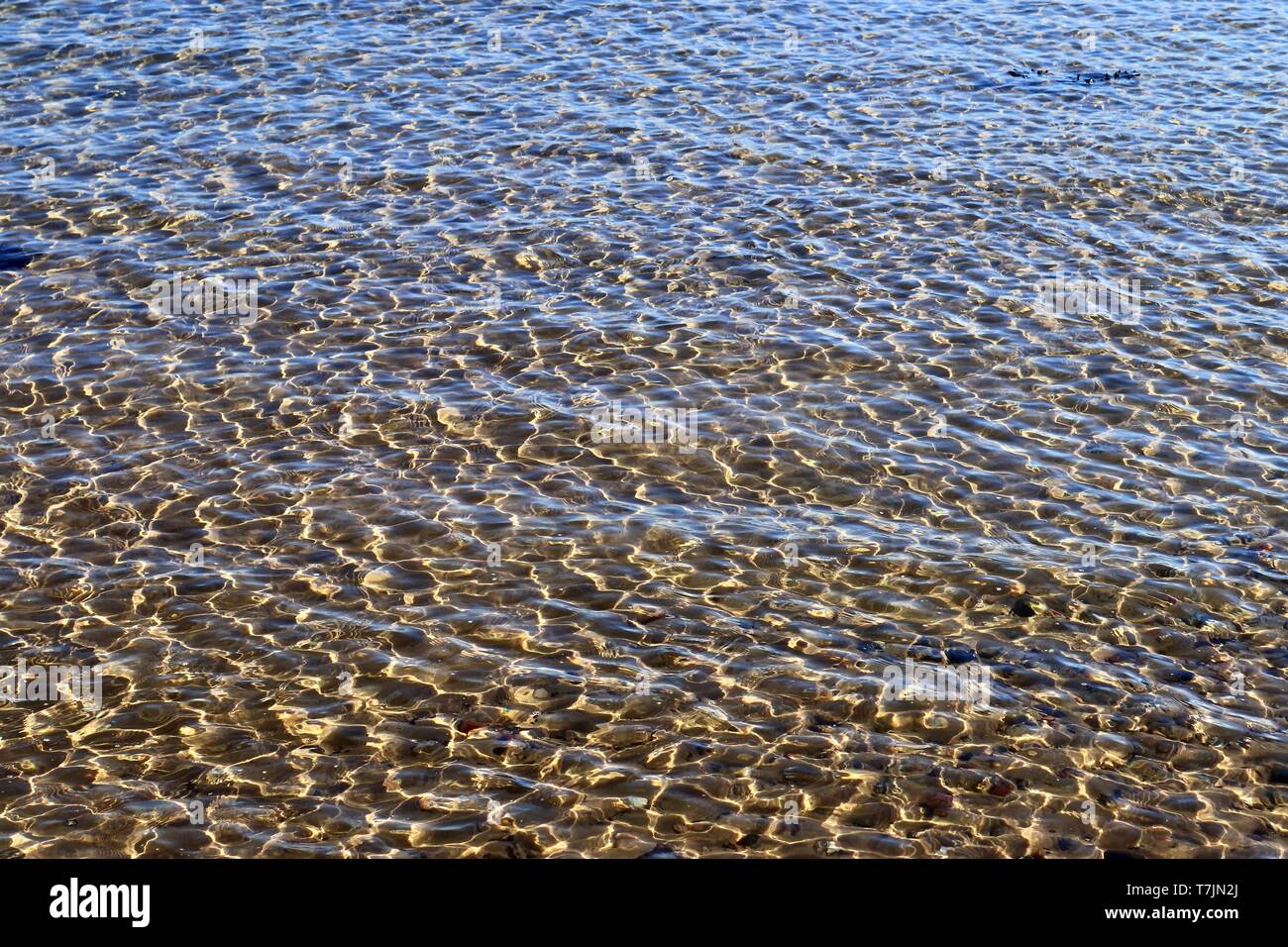 Close up surface of floating water with ripples and waves and some ...