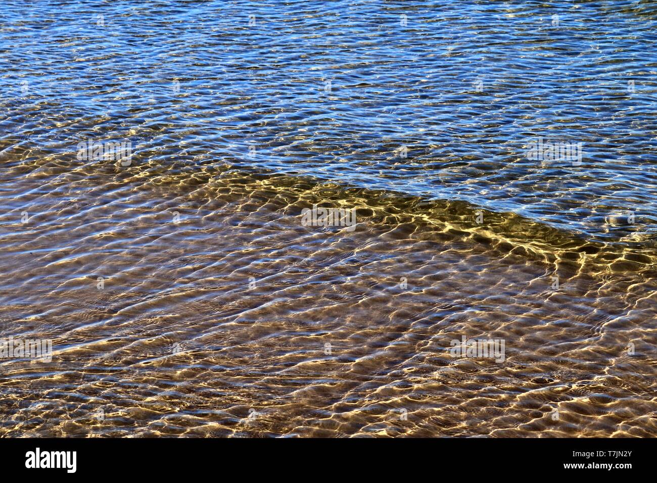 Close up surface of floating water with ripples and waves and some ...