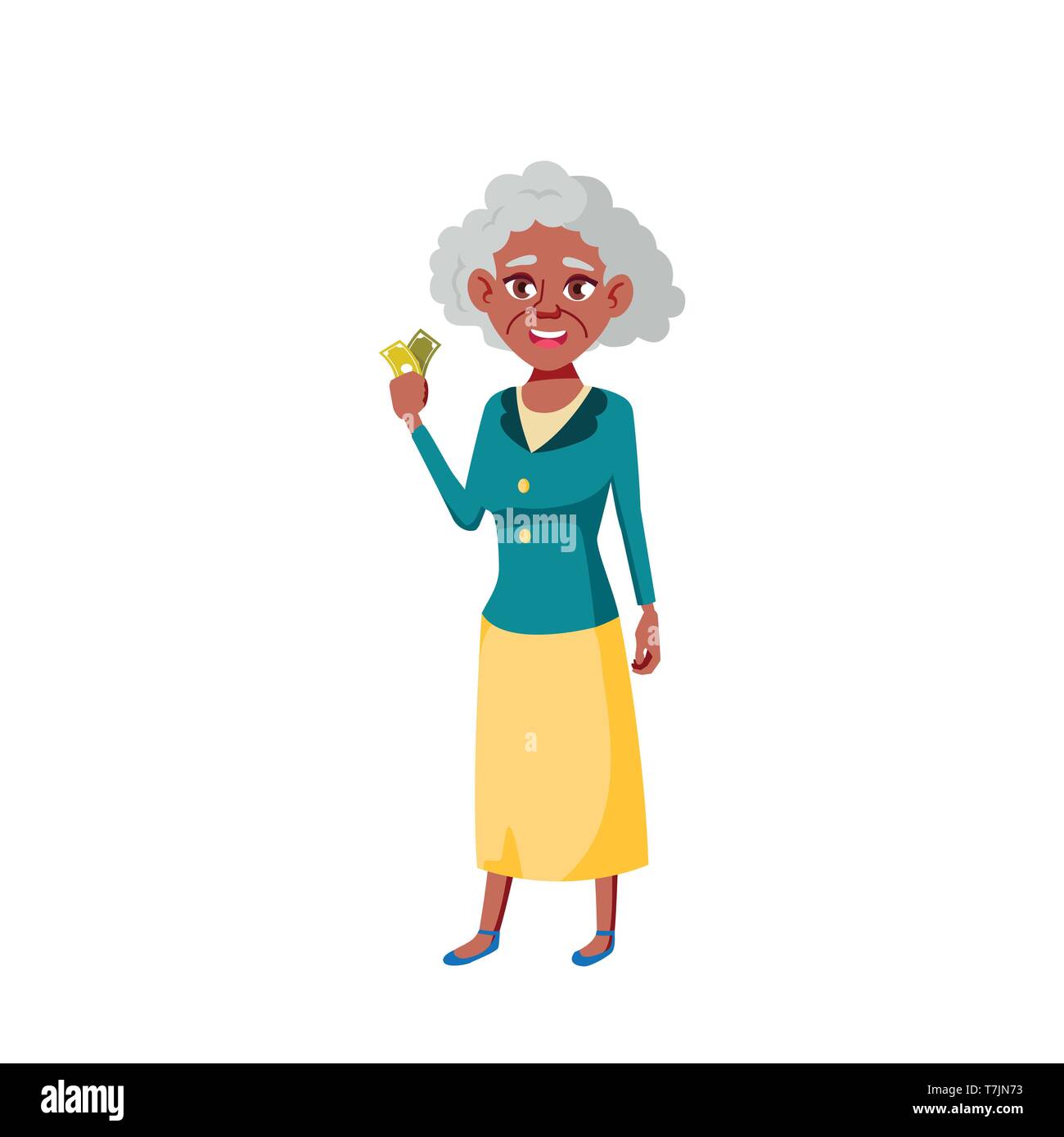 Black African American Old Woman Vector Elderly People Senior Person