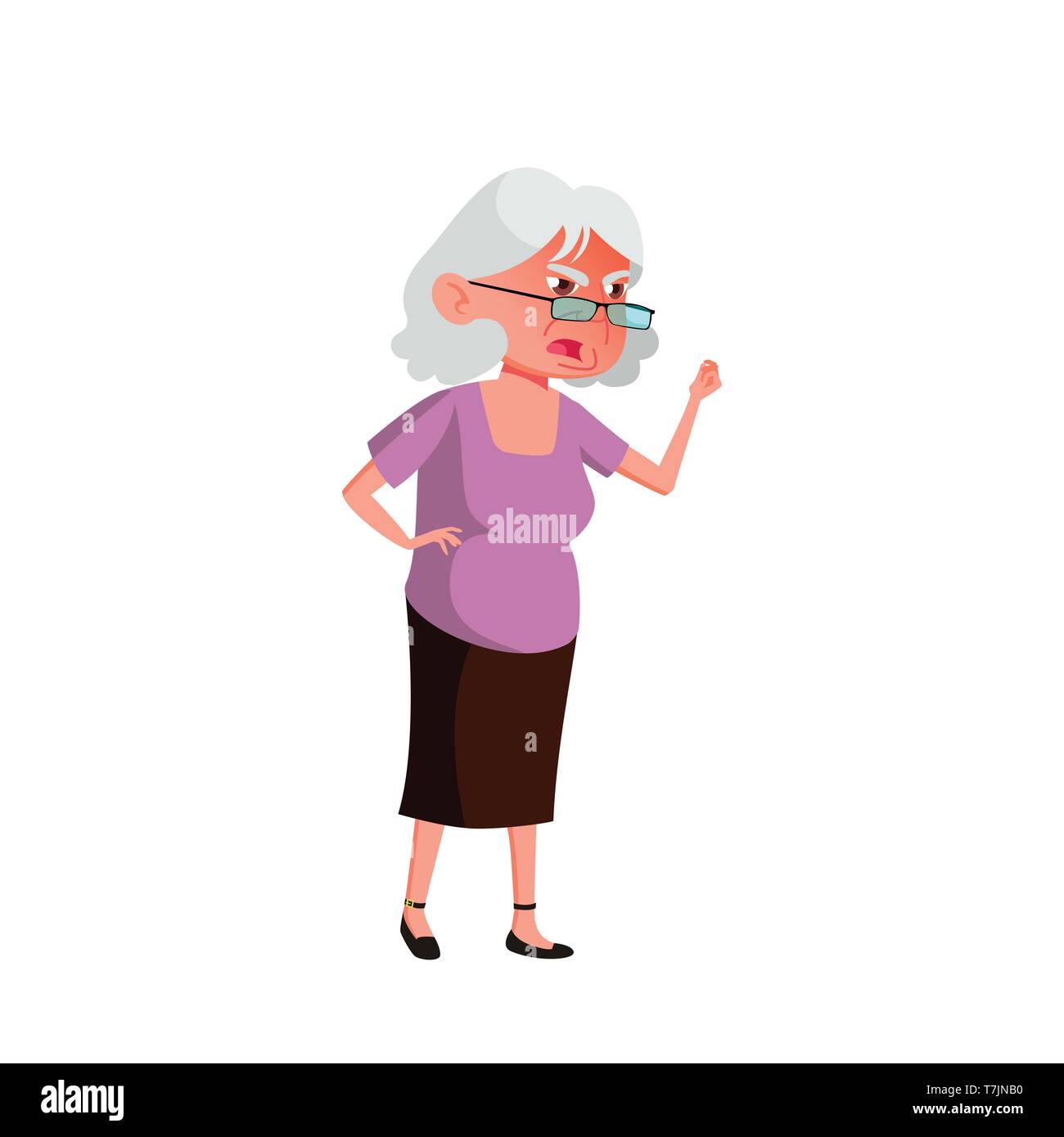 Caucasian Old Woman Vector. Elderly People. Senior Person. Isolated ...