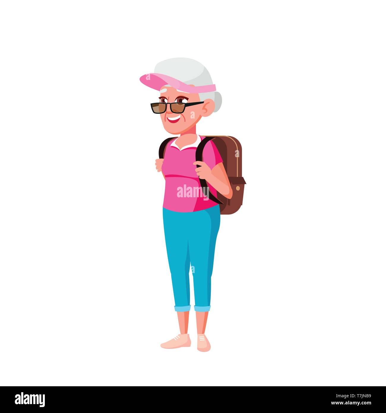 Caucasian Old Woman Vector. Elderly People. Senior Person. Isolated ...