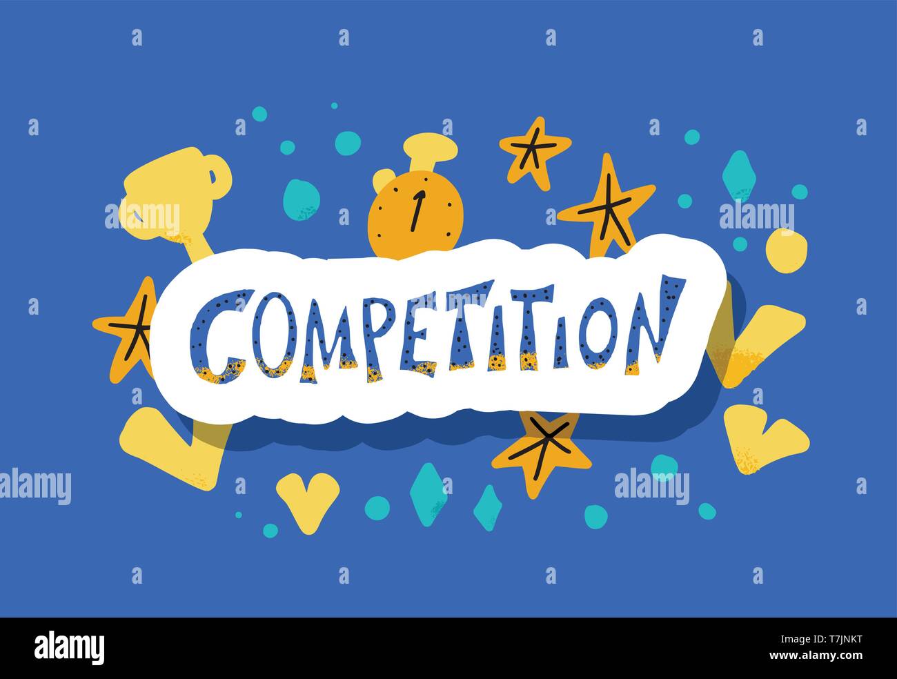 Competition concept. Sticker quote with decoration. Vector illustration ...