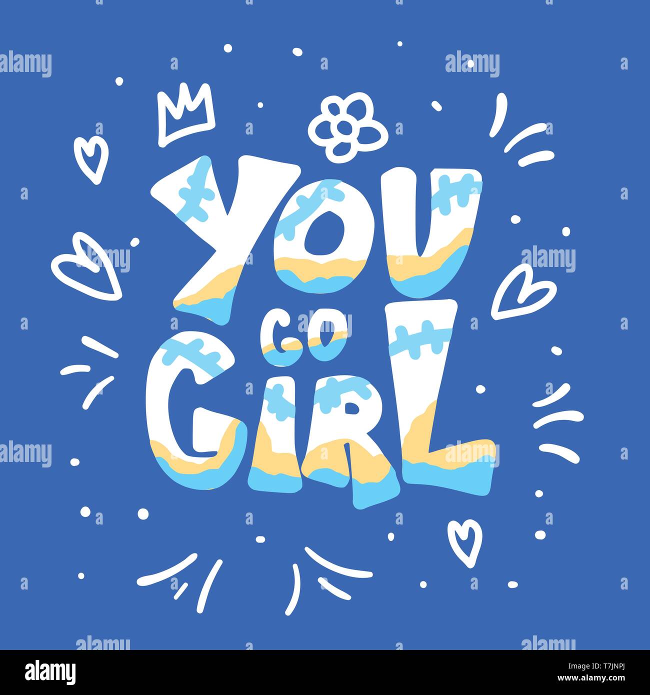 You go girl quote. GRL PWR hand lettering. Feminist slogan. Poster ...