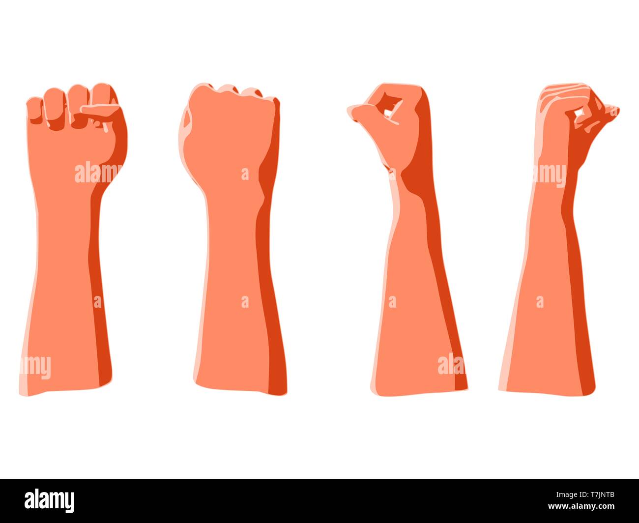 Raised up fist as symbol of protest, power, revolution, freedom ...