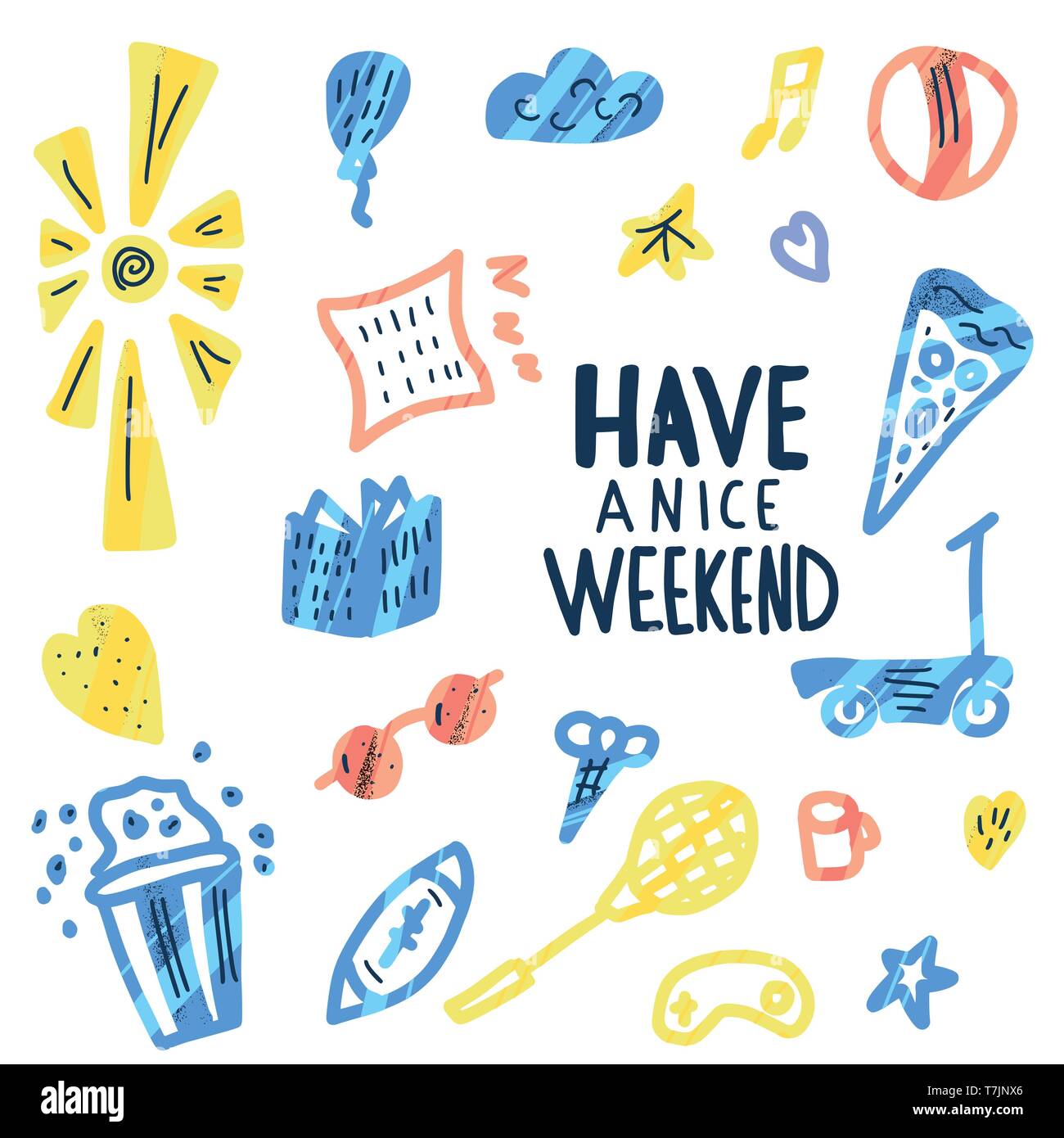 Have a nice weekend. Handwritten lettering with decoration ...