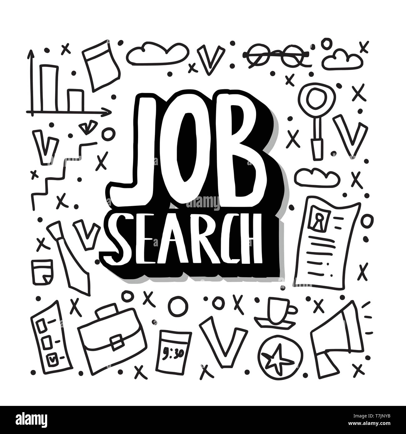 Job skills vector vectors Black and White Stock Photos & Images - Alamy