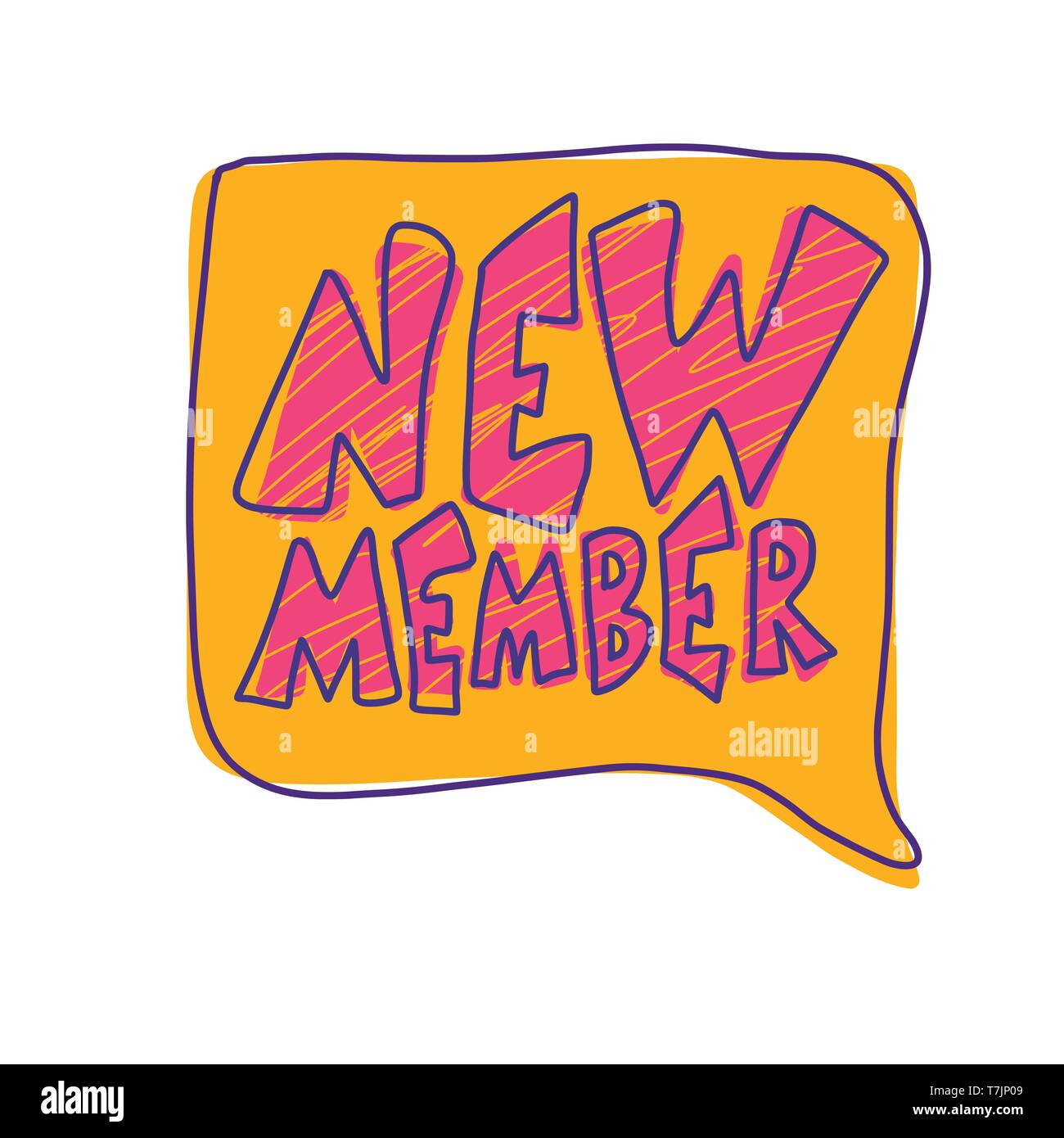 New member poster concept. Stylized lettering with bubble speech ...