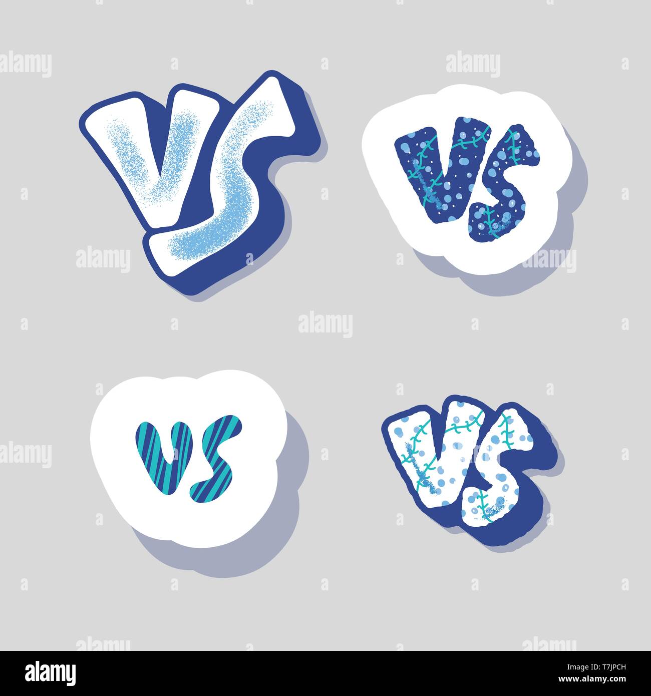 Versus stickers. Vs symbols. Banner elements for battle, match ...