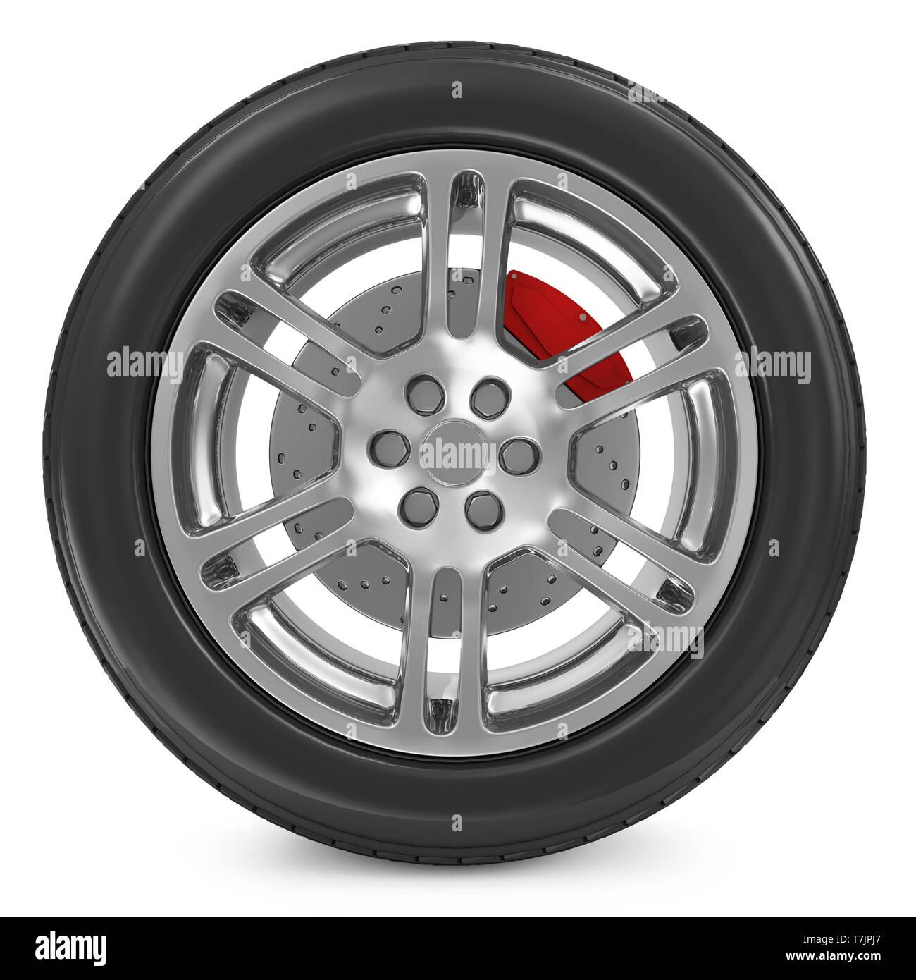 Car Wheel isolated on white background Stock Photo - Alamy
