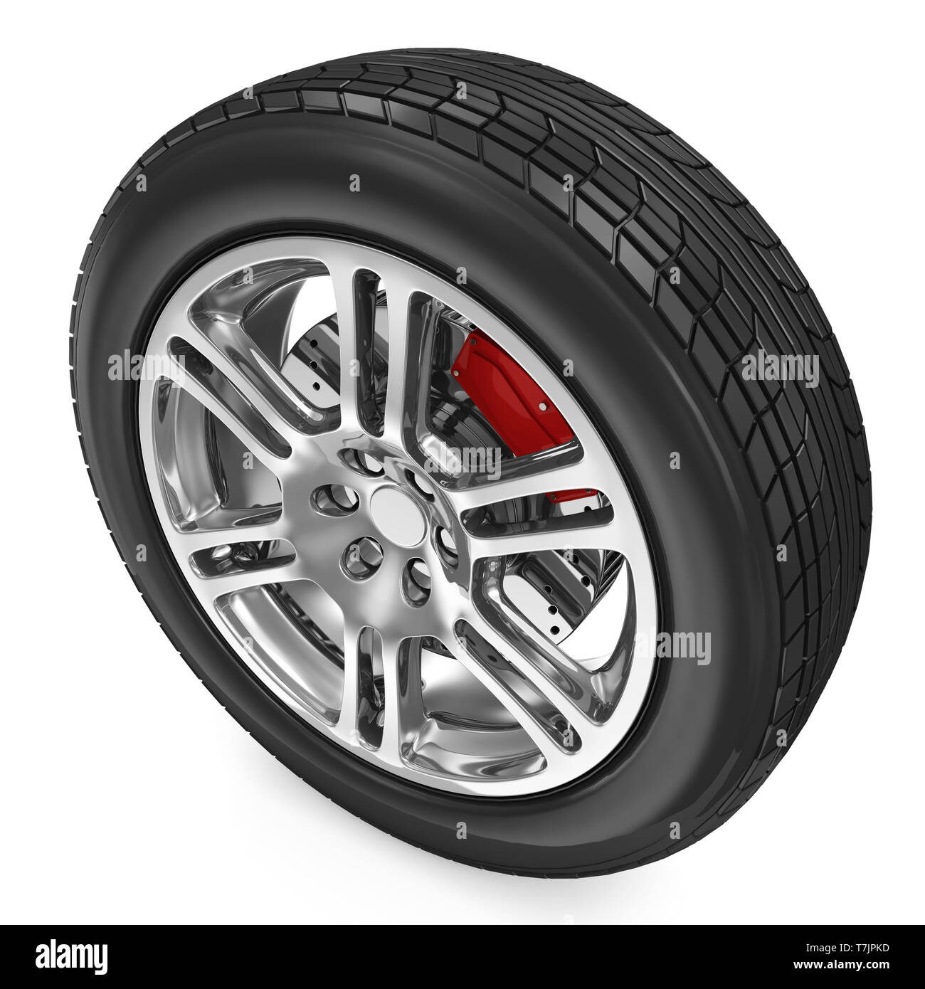 Car Wheel isolated on white background Stock Photo - Alamy