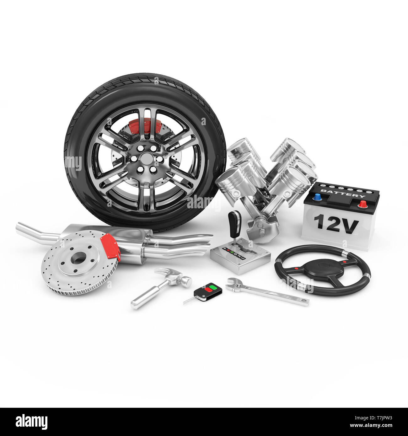 Steering system isolated Cut Out Stock Images & Pictures - Alamy