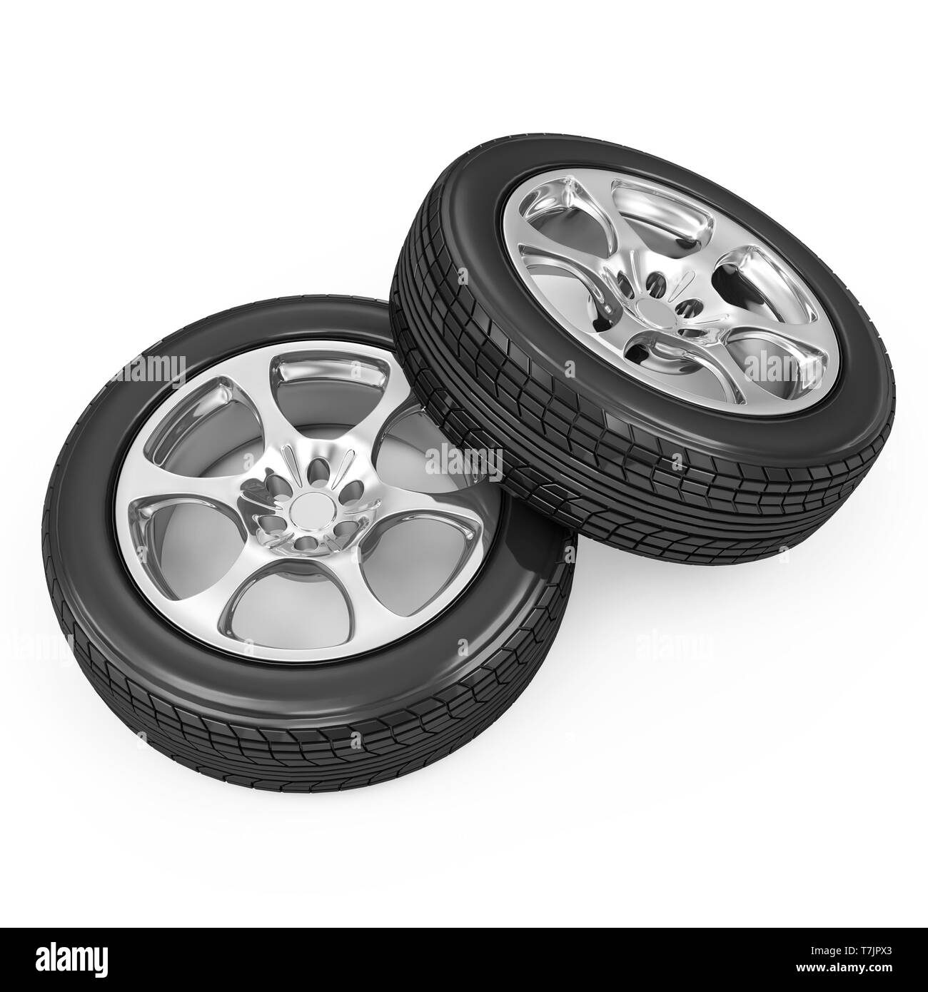 Group of Car Wheels isolated on white background Stock Photo - Alamy