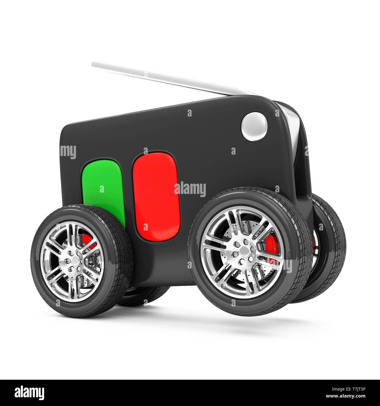 Car Key on Wheels isolated on white background Stock Photo - Alamy