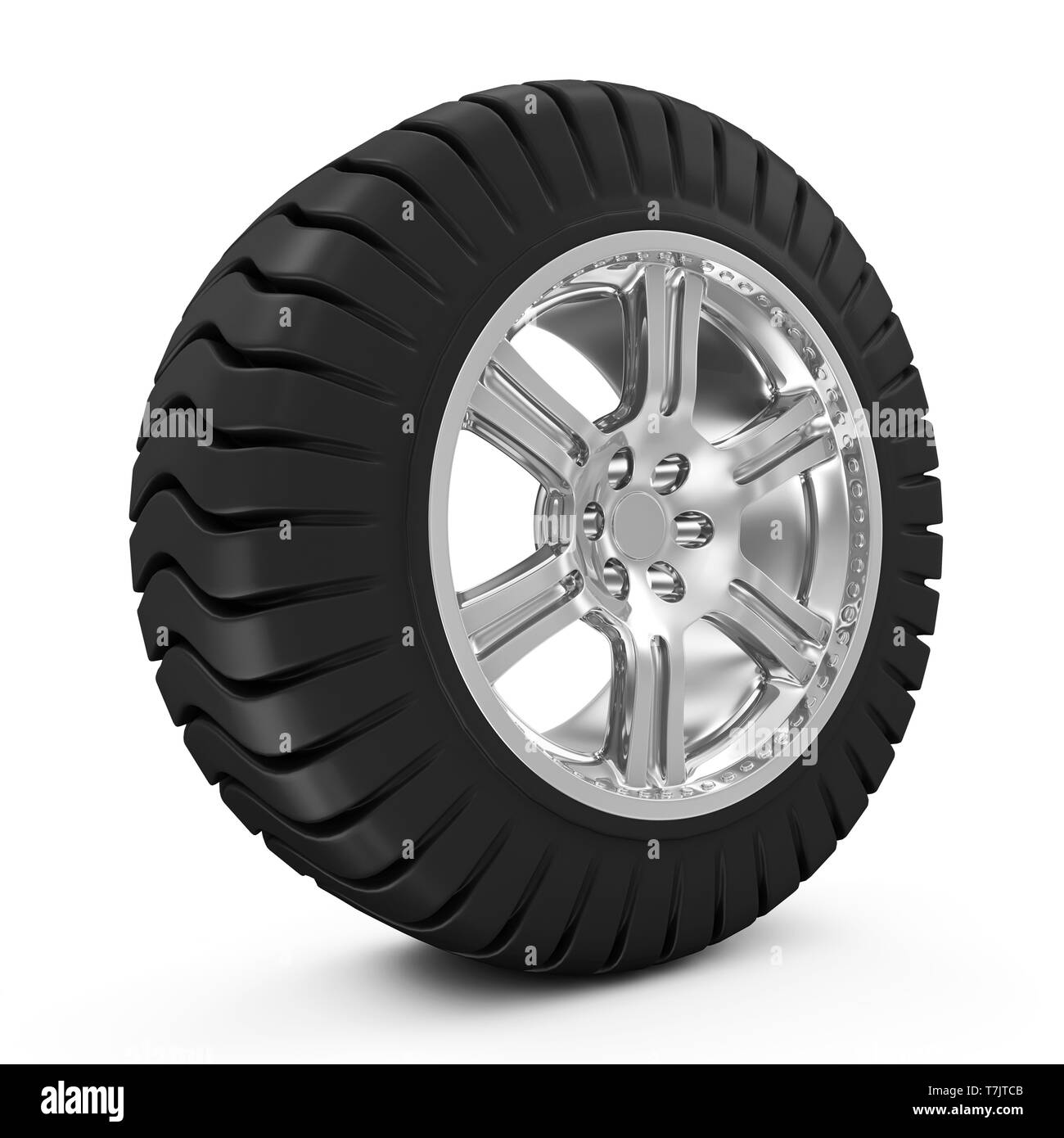 Big Heavy Wheel isolated on white background Stock Photo - Alamy