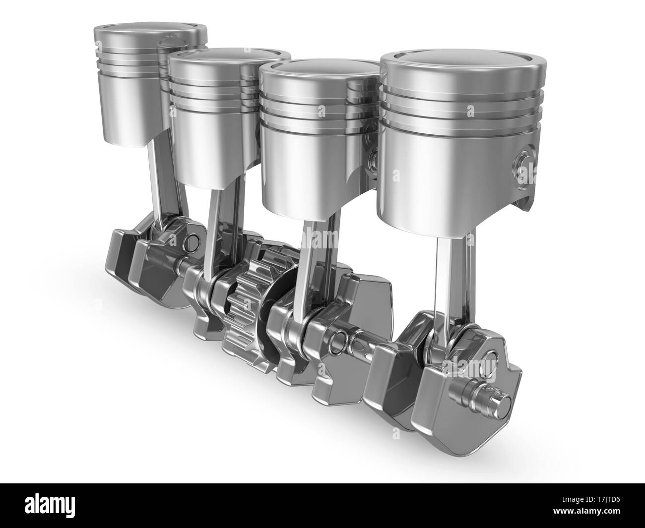 Pistons and Crankshaft isolated on white background Stock Photo - Alamy