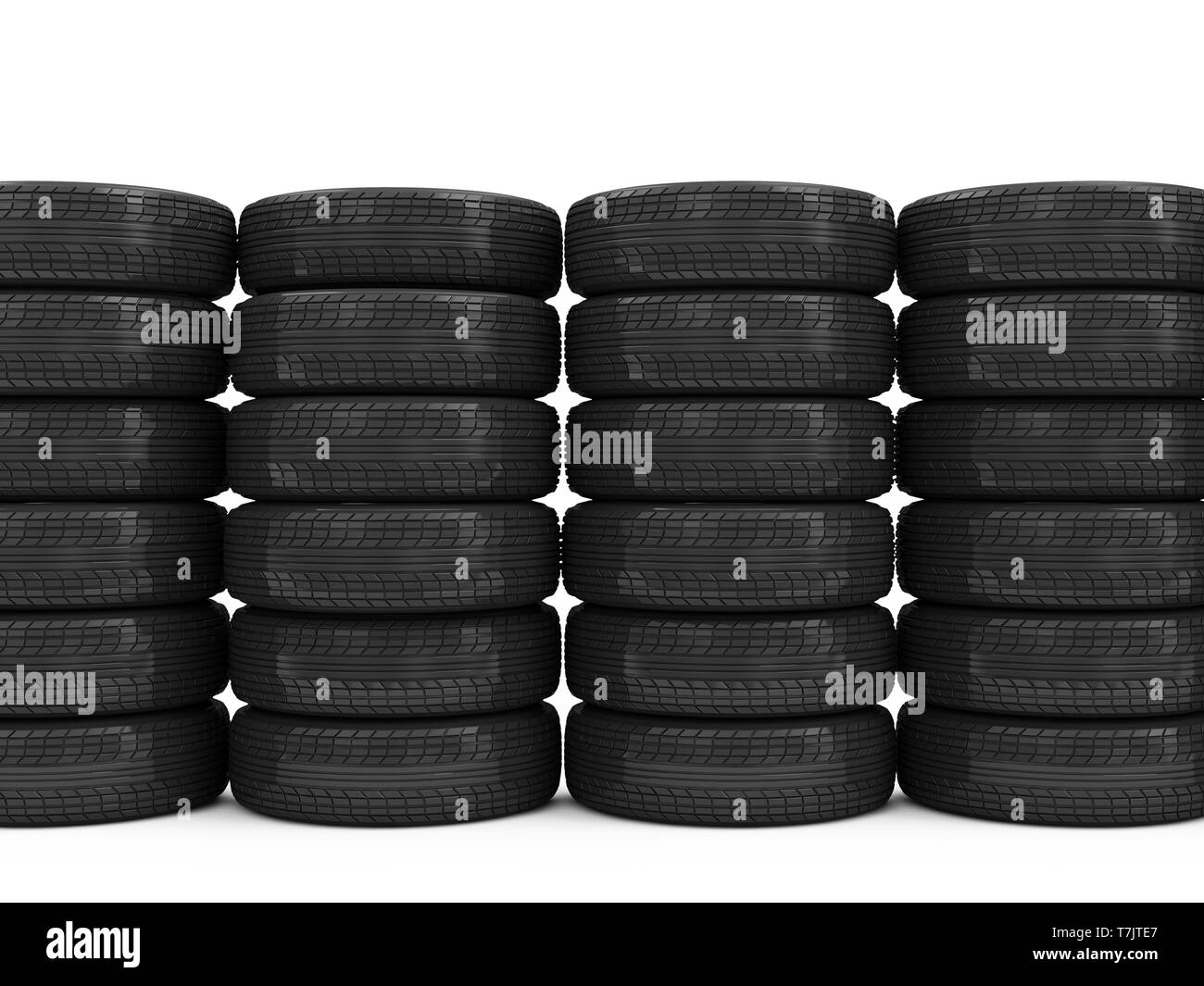Stack of Car Tires isolated on white background with place for your ...