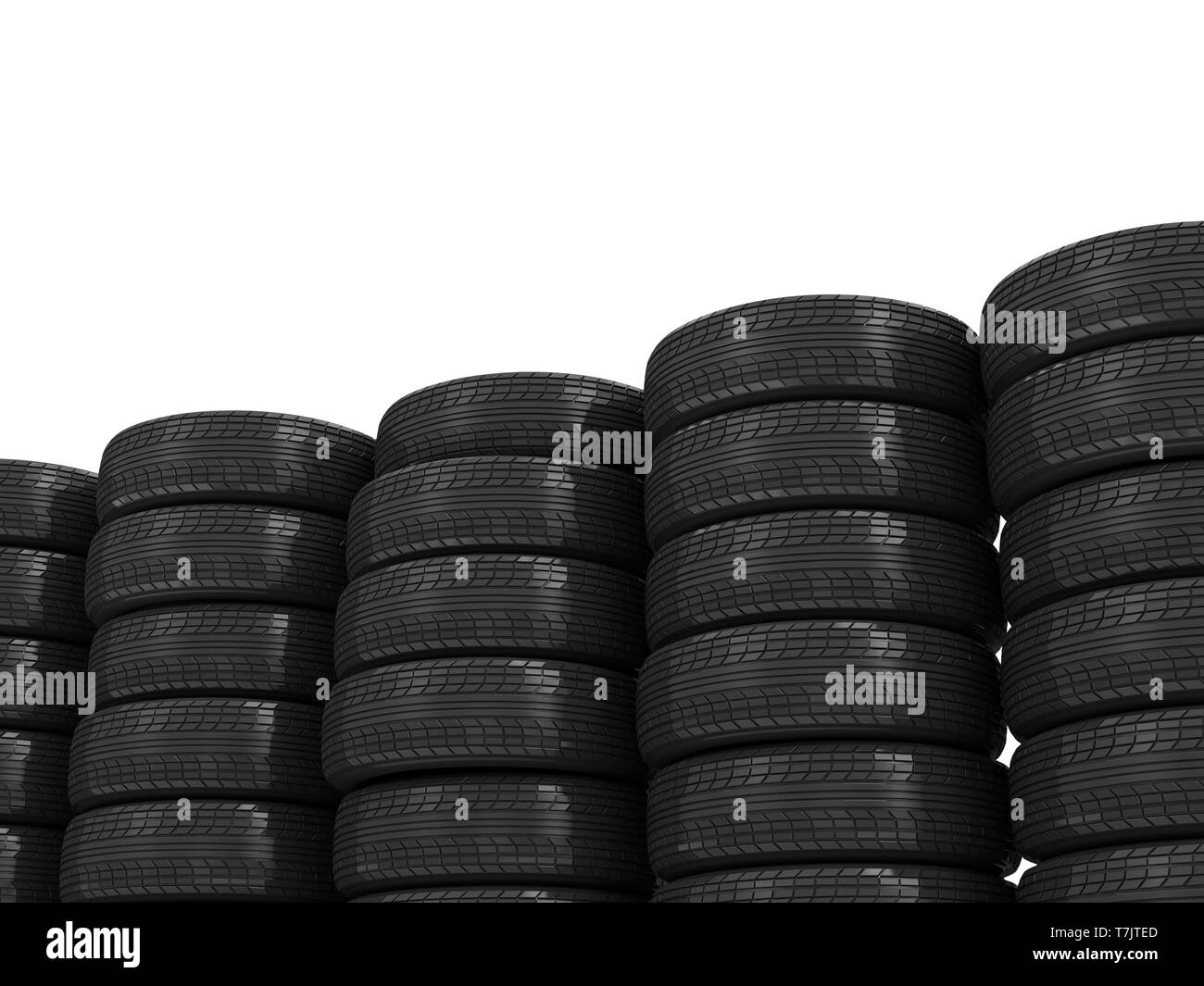 Stack of Car Tires isolated on white background with place for your ...