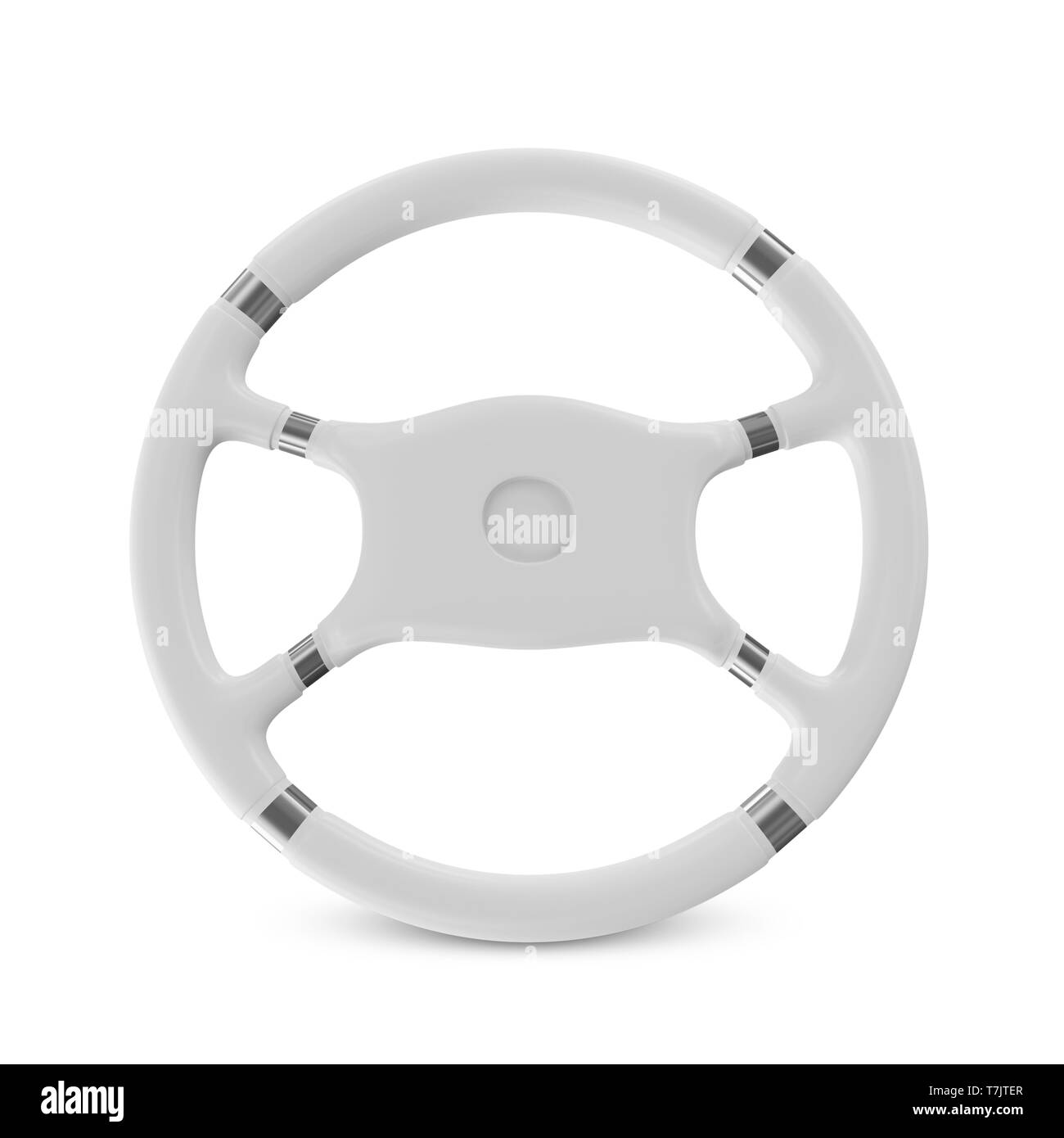 Steering wheel white background Cut Out Stock Images & Pictures - Alamy
