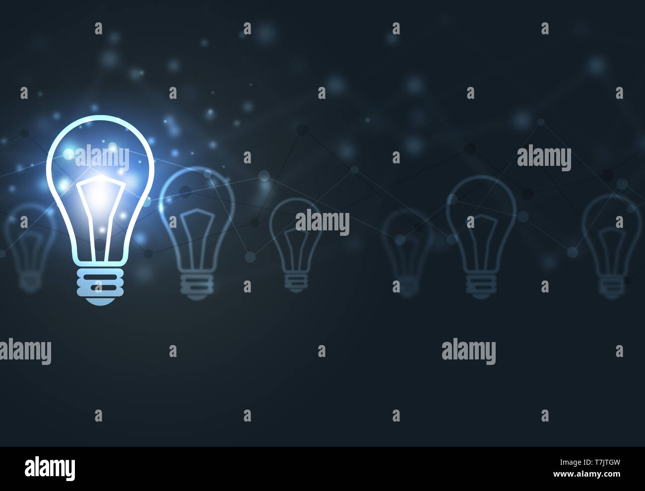 inpiration idea concept illustration with bright lamp Stock Photo - Alamy