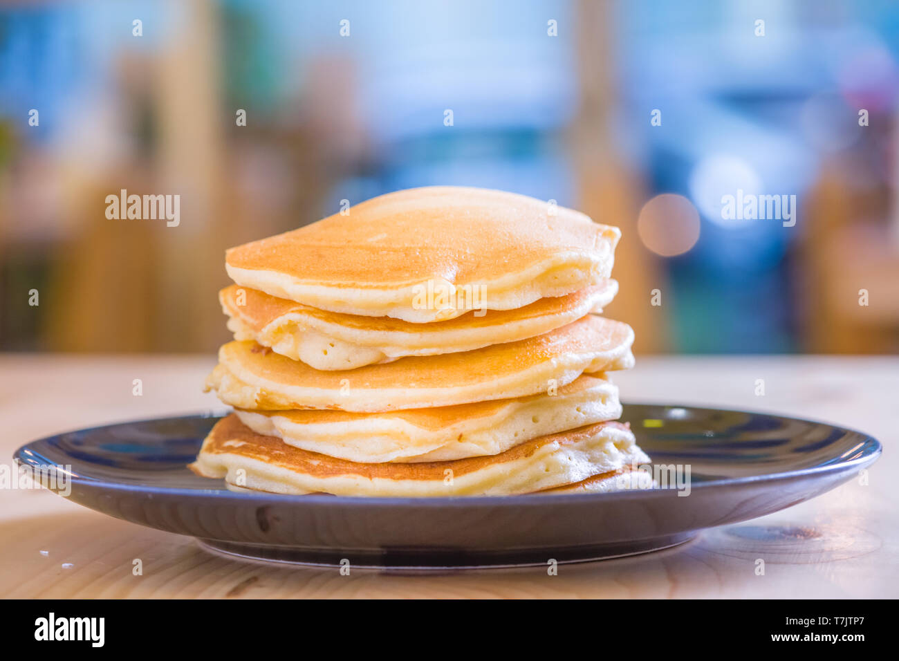 beautiful prepare pancakes for serving process.pancakes made from dough ...