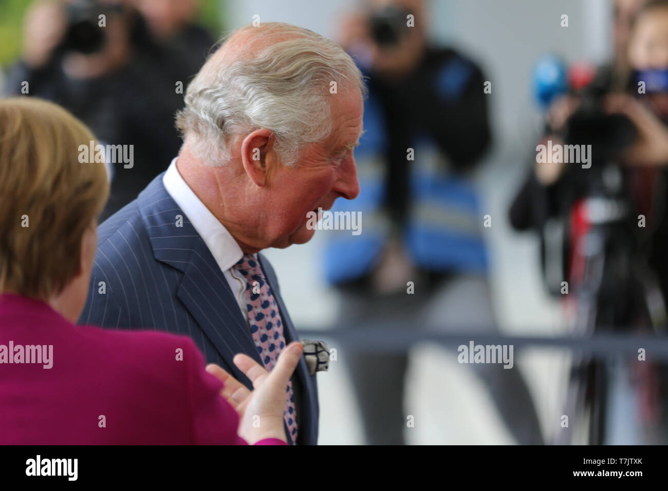 07.05.2019, Berlin, Germany, Chancellor Angela Merkel and the Prince of ...