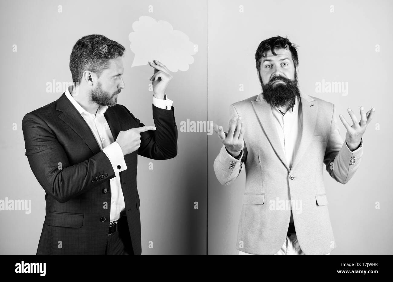 Business misunderstanding. Business team work on solving problem. Share ...