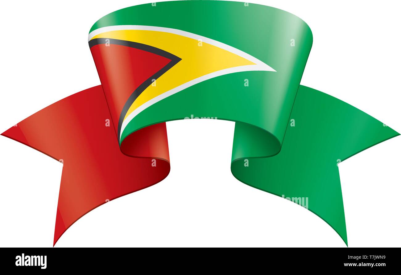 Guyana flag, vector illustration on a white background Stock Vector ...