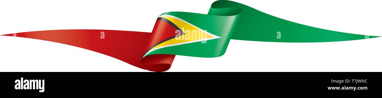 Guyana flag, vector illustration on a white background Stock Vector ...