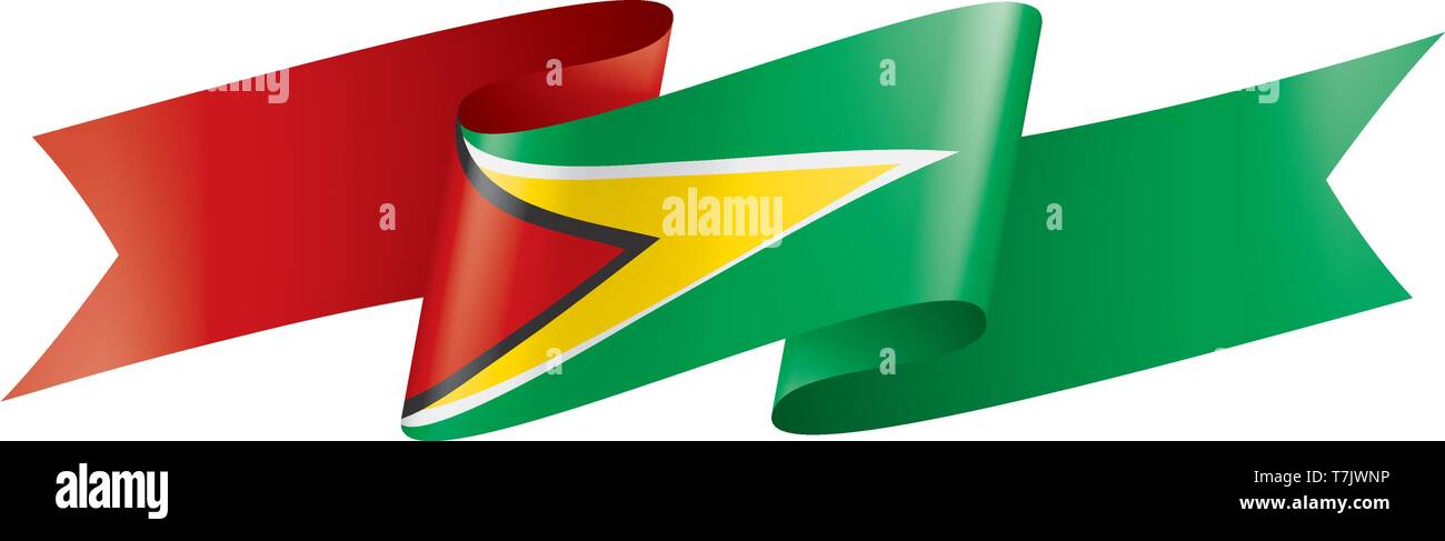 Guyana flag, vector illustration on a white background Stock Vector ...