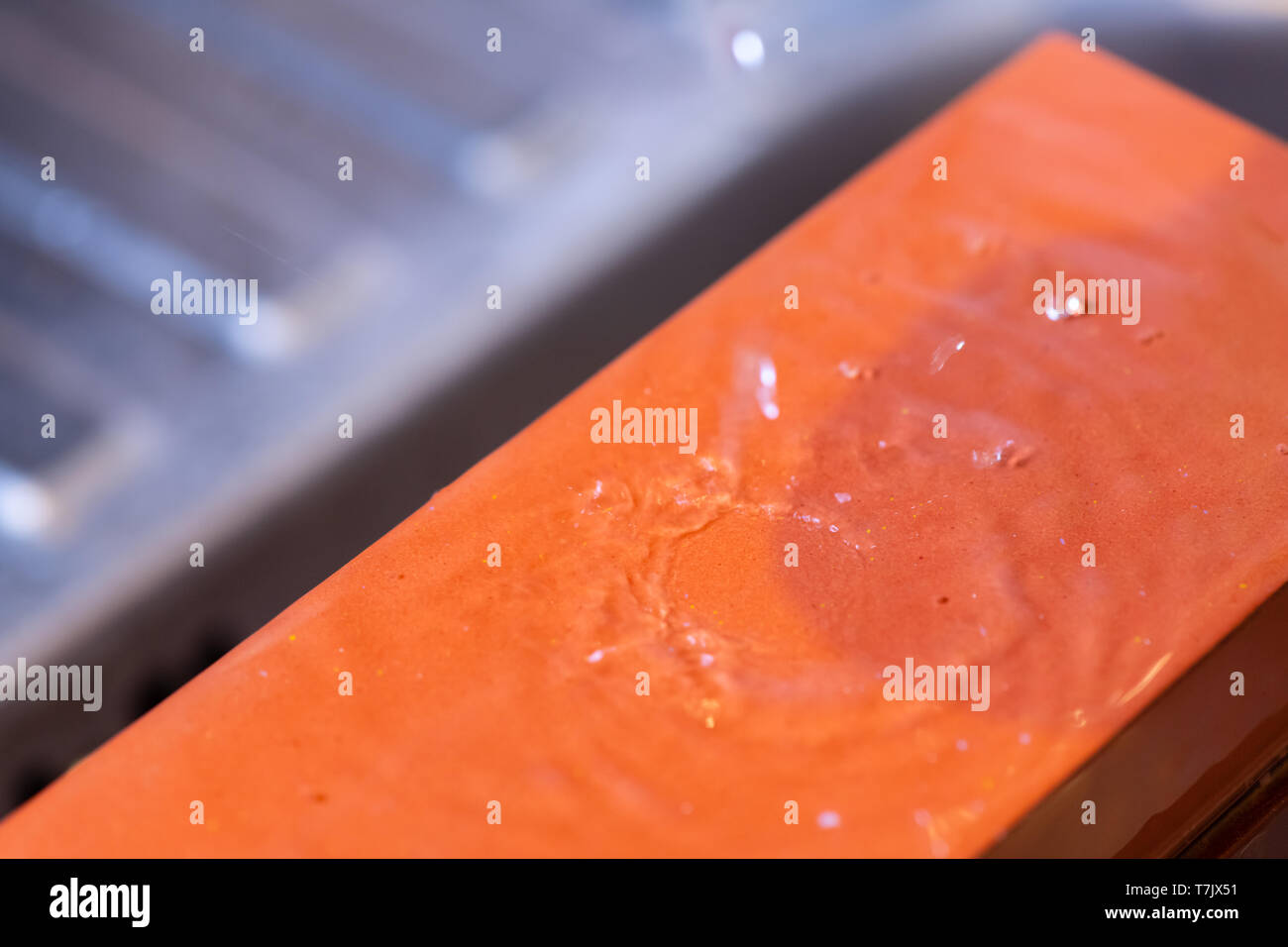 woman professional chef hands hold knife for whetting on whetstone ...