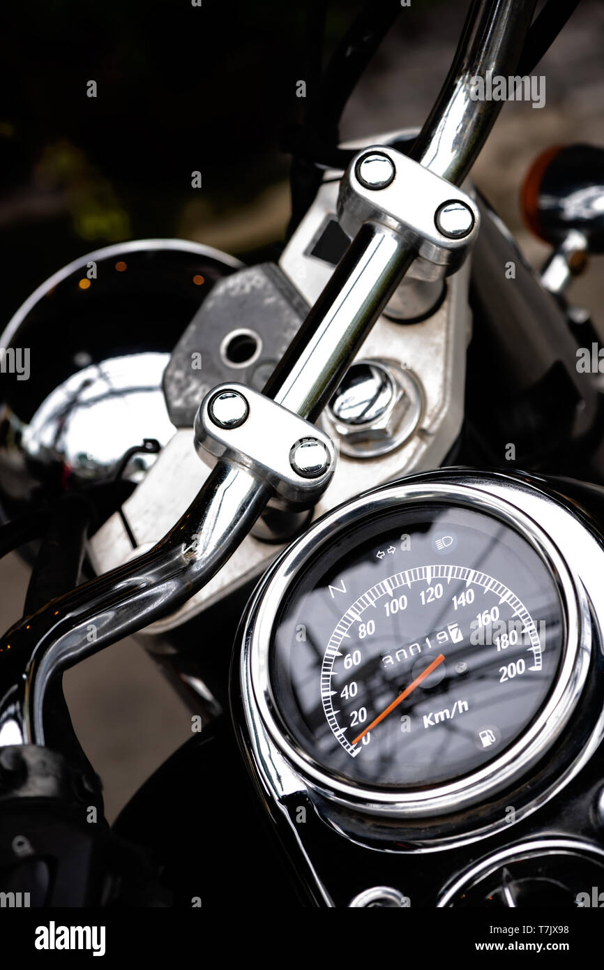 classic motorcycle mileage (dashboard , mileage) in white and black ...