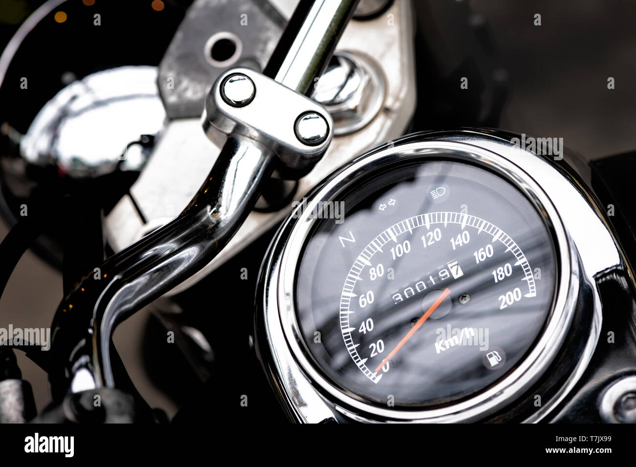 classic motorcycle mileage (dashboard , mileage) in white and black ...