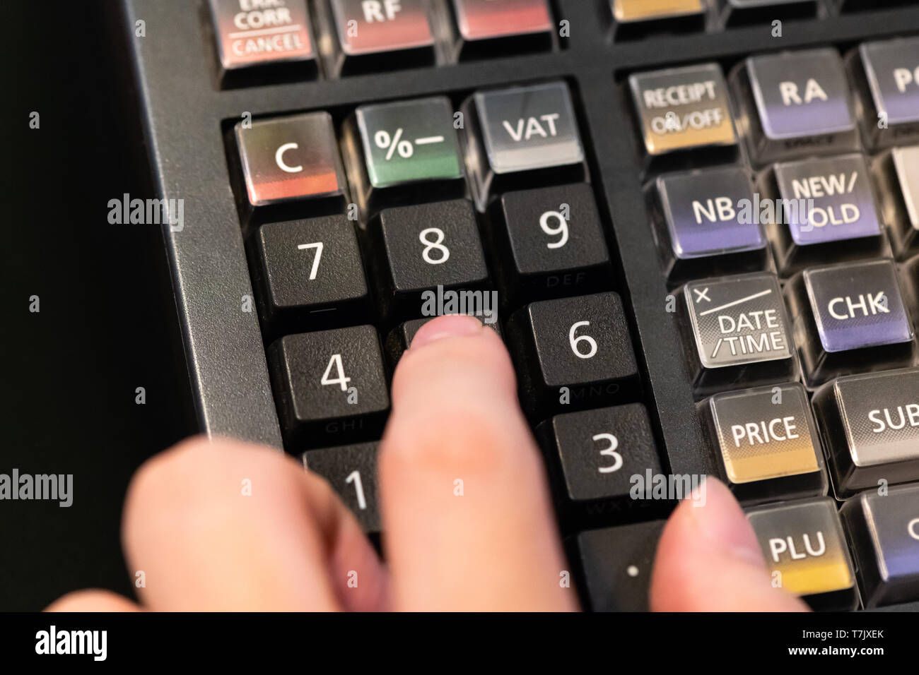 cash register installed on counter for accepting order from customer ...