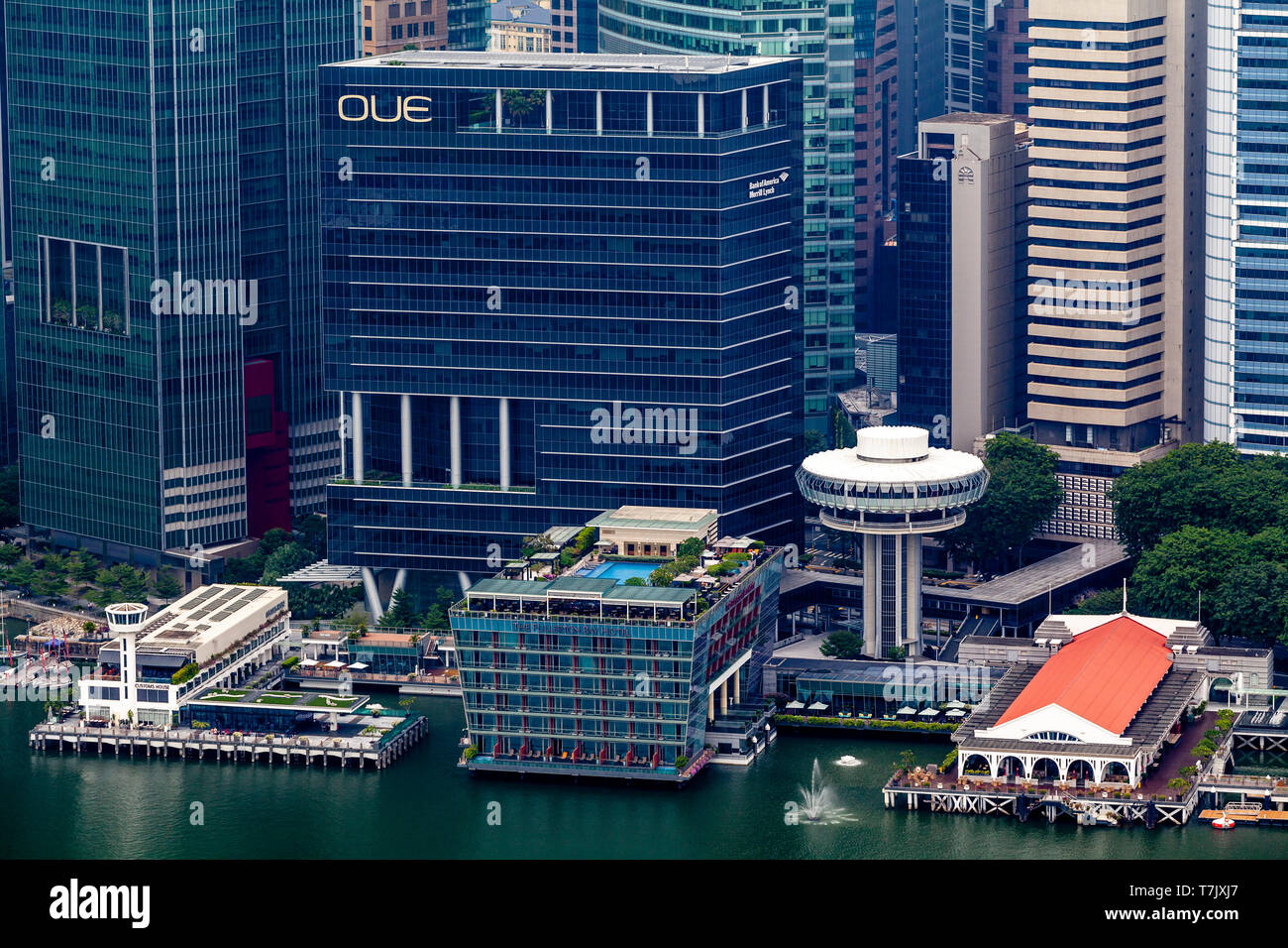 The Fullerton Bay Hotel and Singapore Skyline, Singapore, South East ...