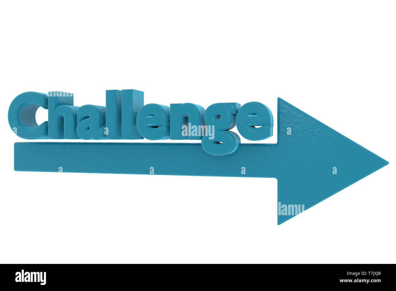 Challenge 3d arrow in blue on white background business symbol Stock ...