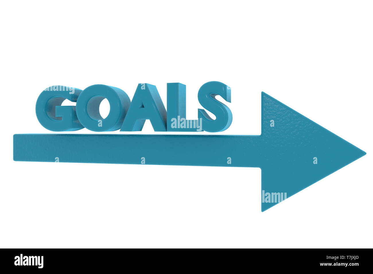 Goals 3d arrow in blue on white background business symbol Stock Photo ...