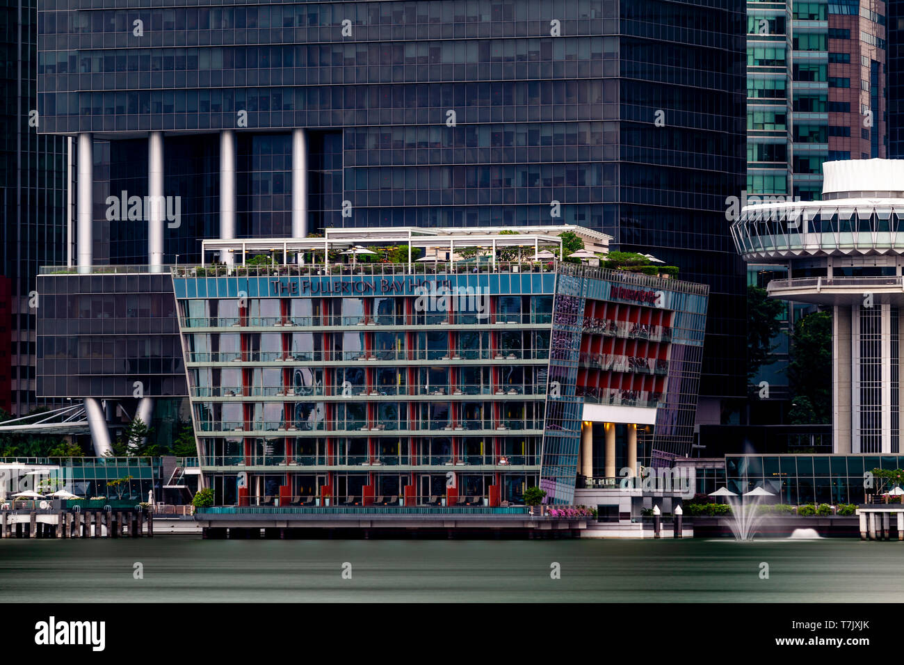 The Fullerton Bay Hotel and Singapore Skyline, Singapore, South East ...