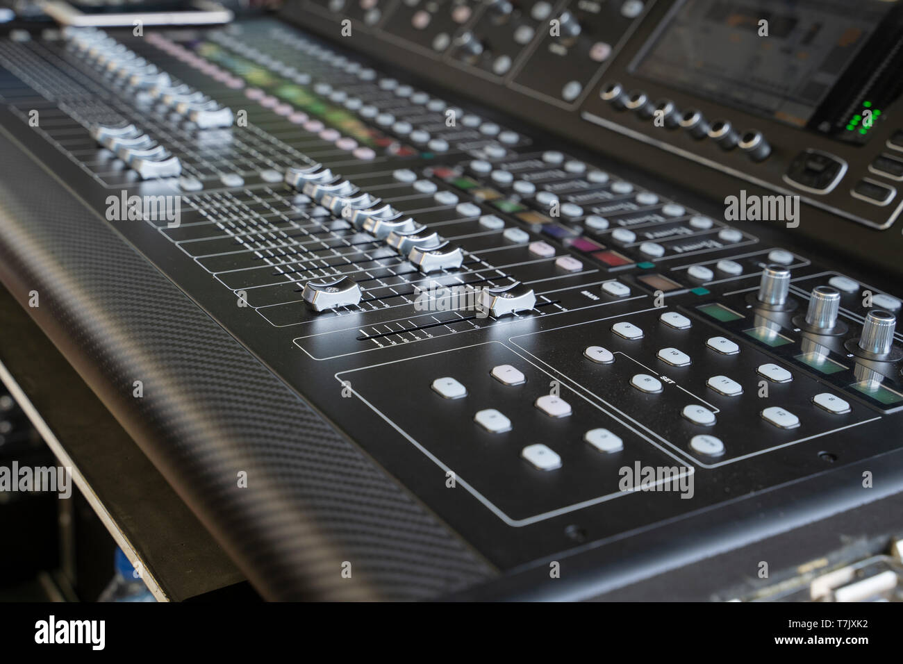 sound music mixer control panel - Image Stock Photo - Alamy