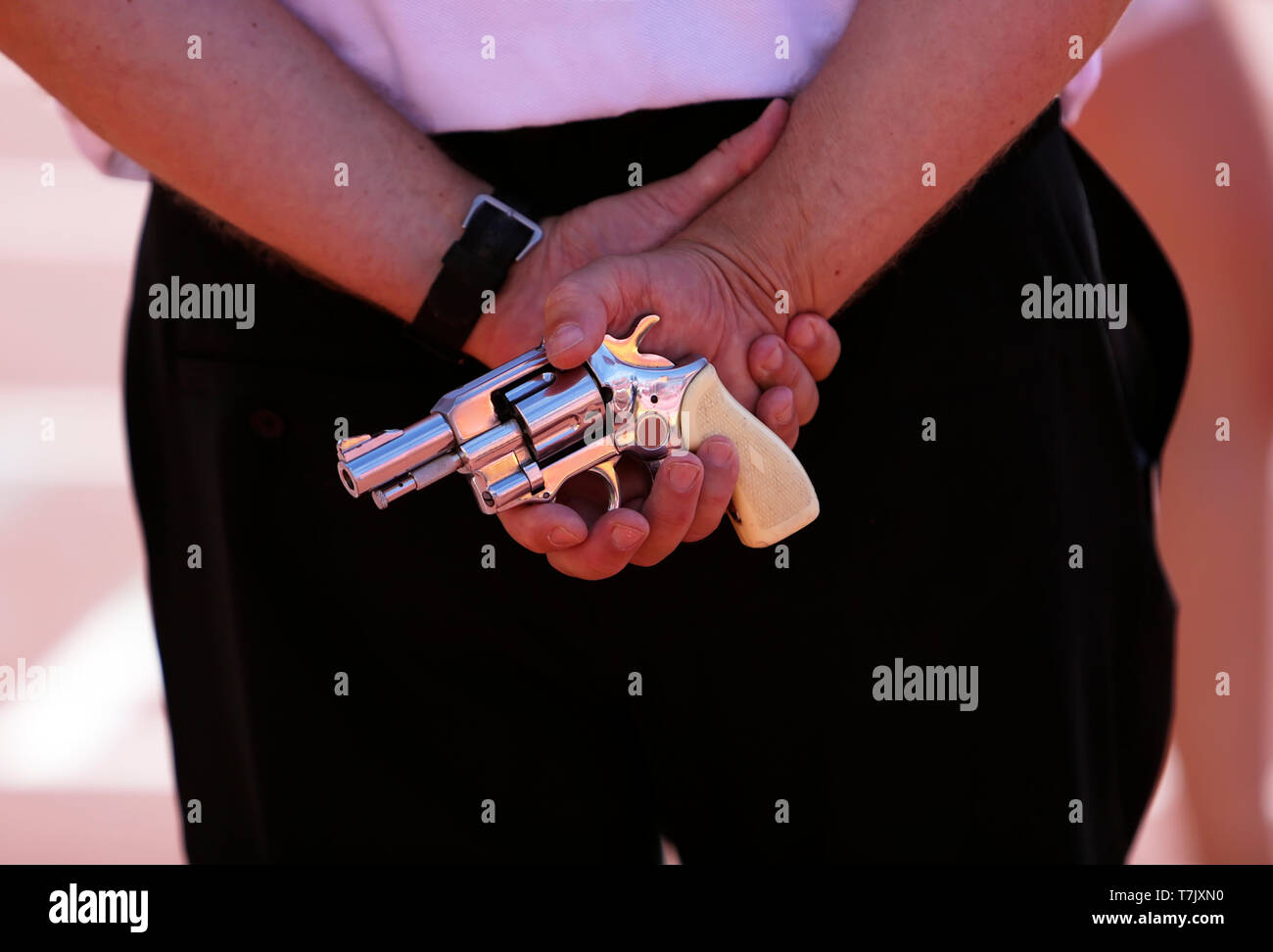 Starter with a starting pistol Stock Photo - Alamy