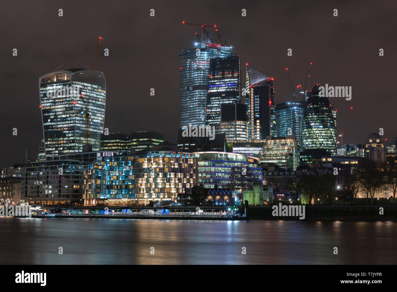 City Of London Skyline Night High Resolution Stock Photography and ...