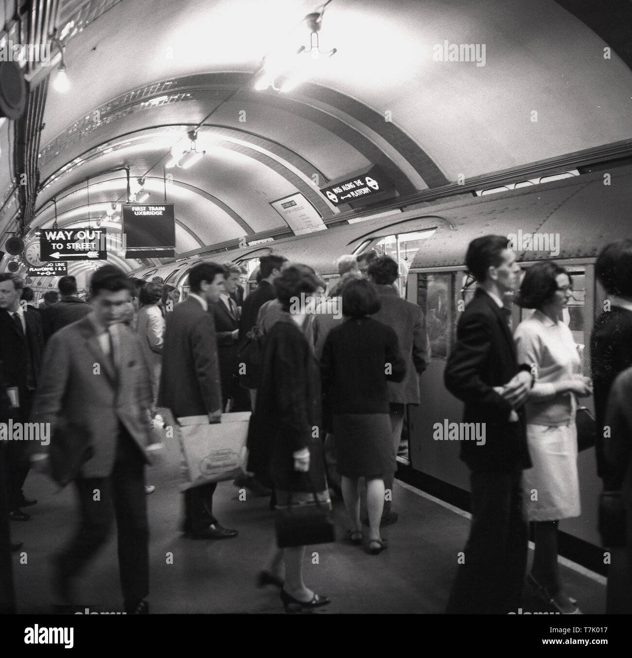 1960s, historical, inside london underground, picture shows a ...