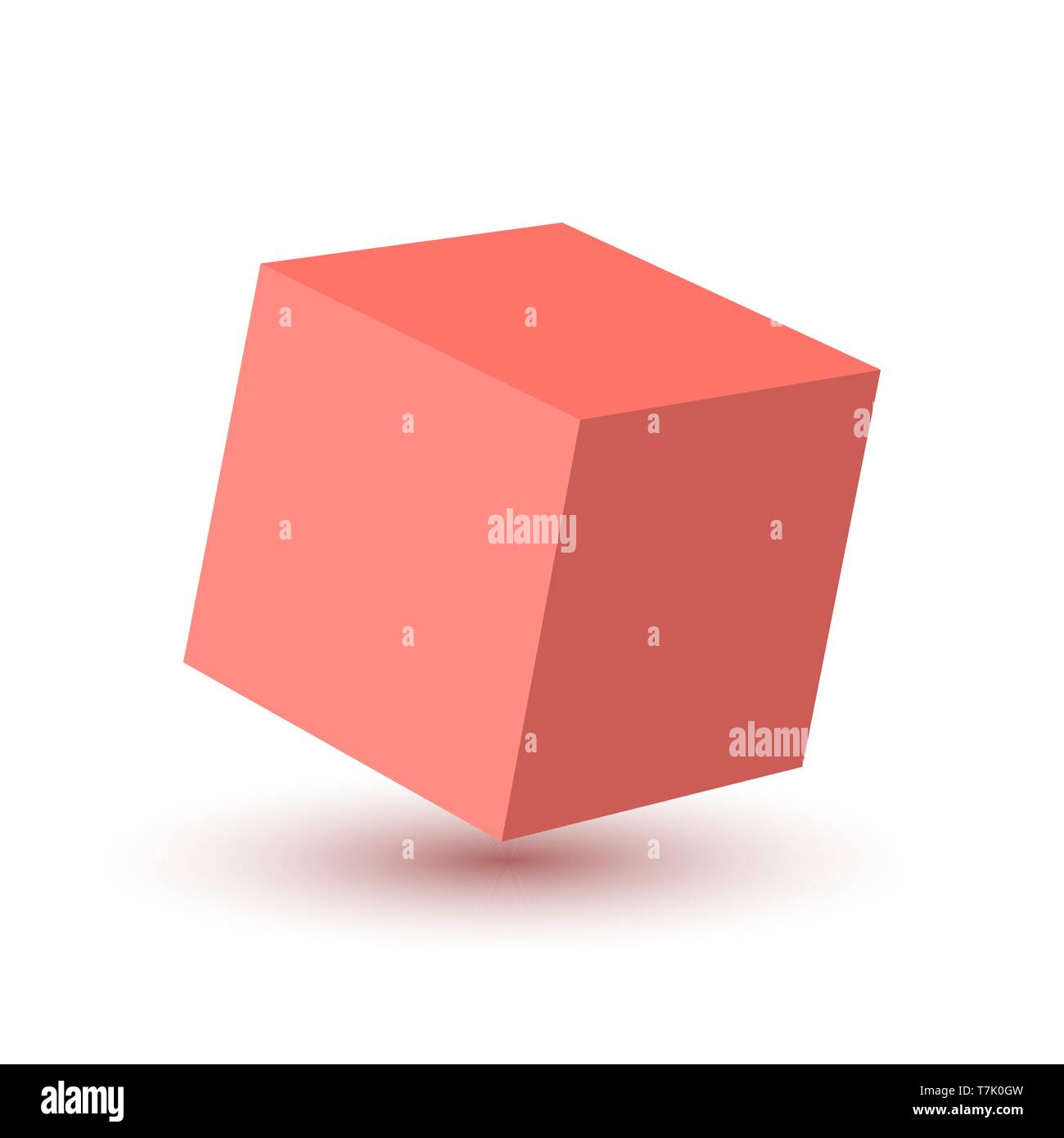 Pink Cube icon isolated. Vector illustration. Symbol of Cube in trendy ...