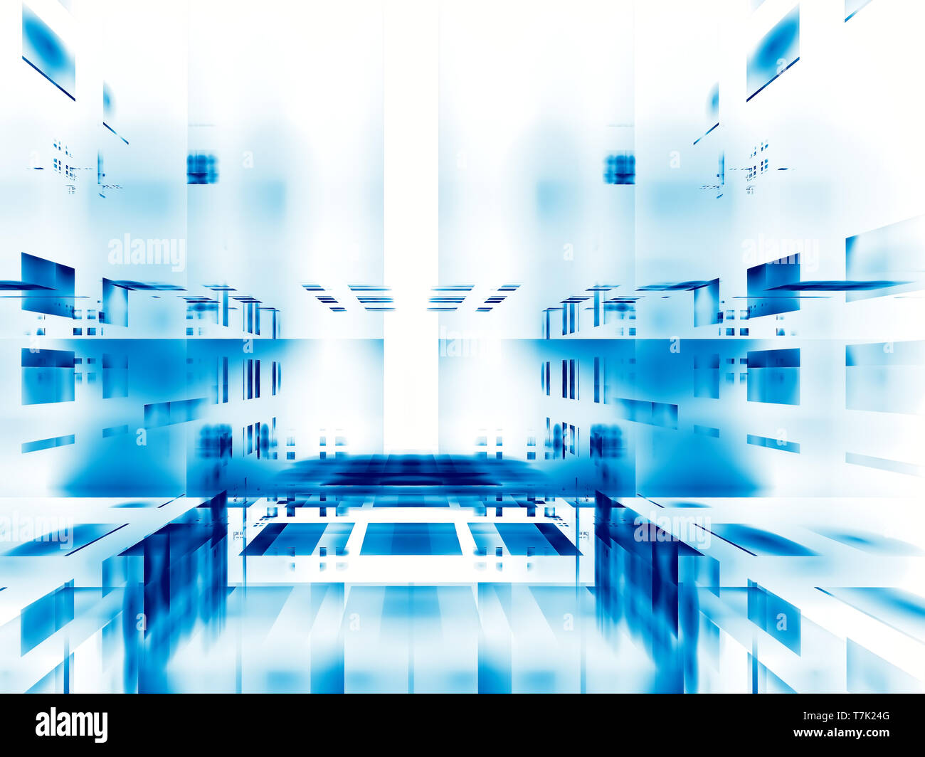 Abstract white and blue background in tech style - digitally generated ...